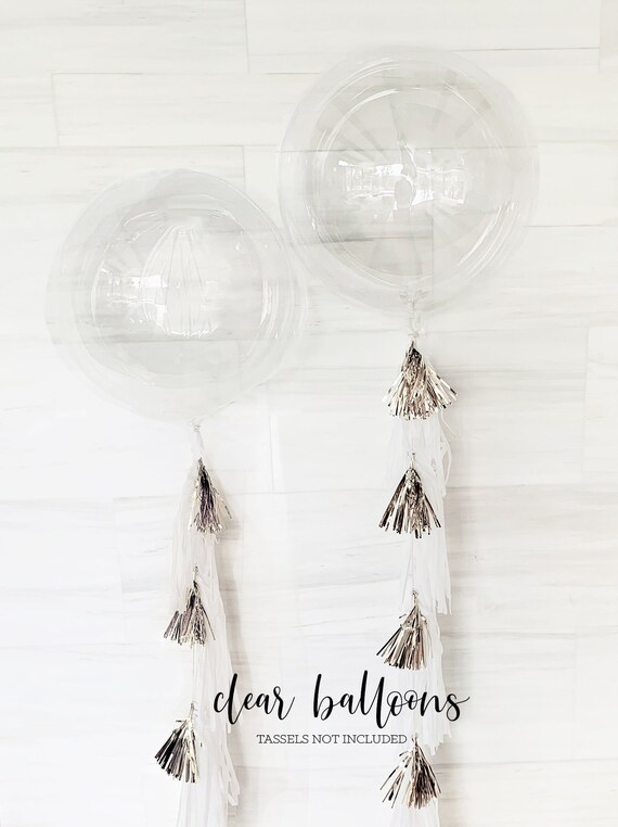 Clear Balloons - set of 2 - 24 inch Balloon Decorations Large Round ...