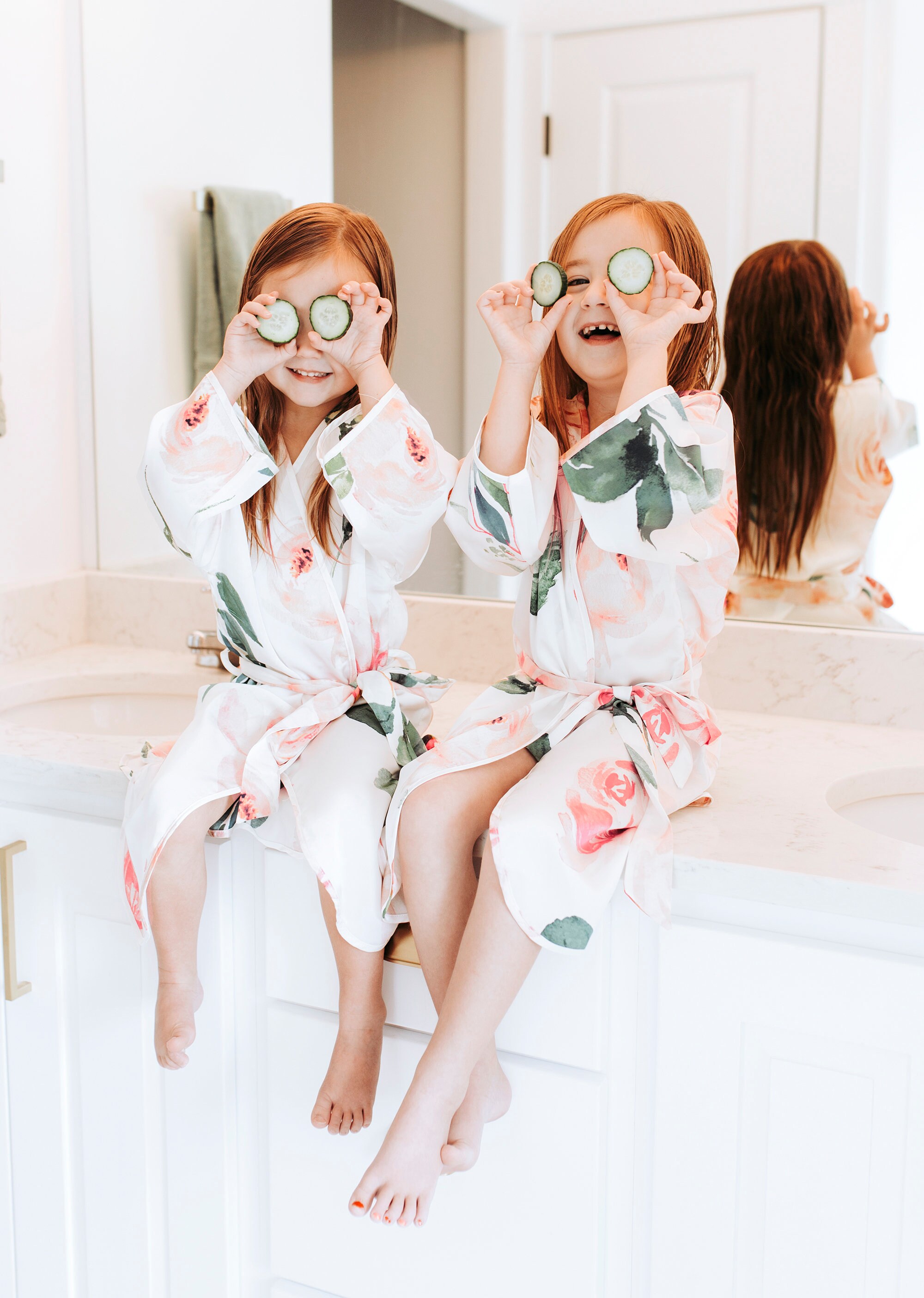 Floral Girls Robes Flower Girl Robes Monogram Robes for | Etsy