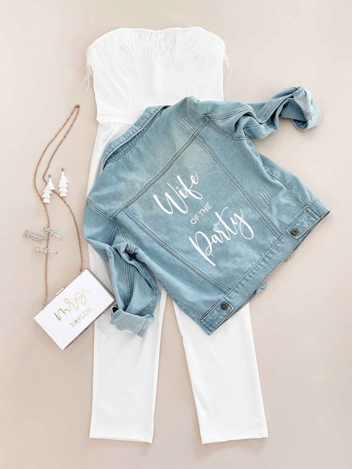 Wife of the Party Jacket Wedding Jacket Bride Jean Jacket - Etsy