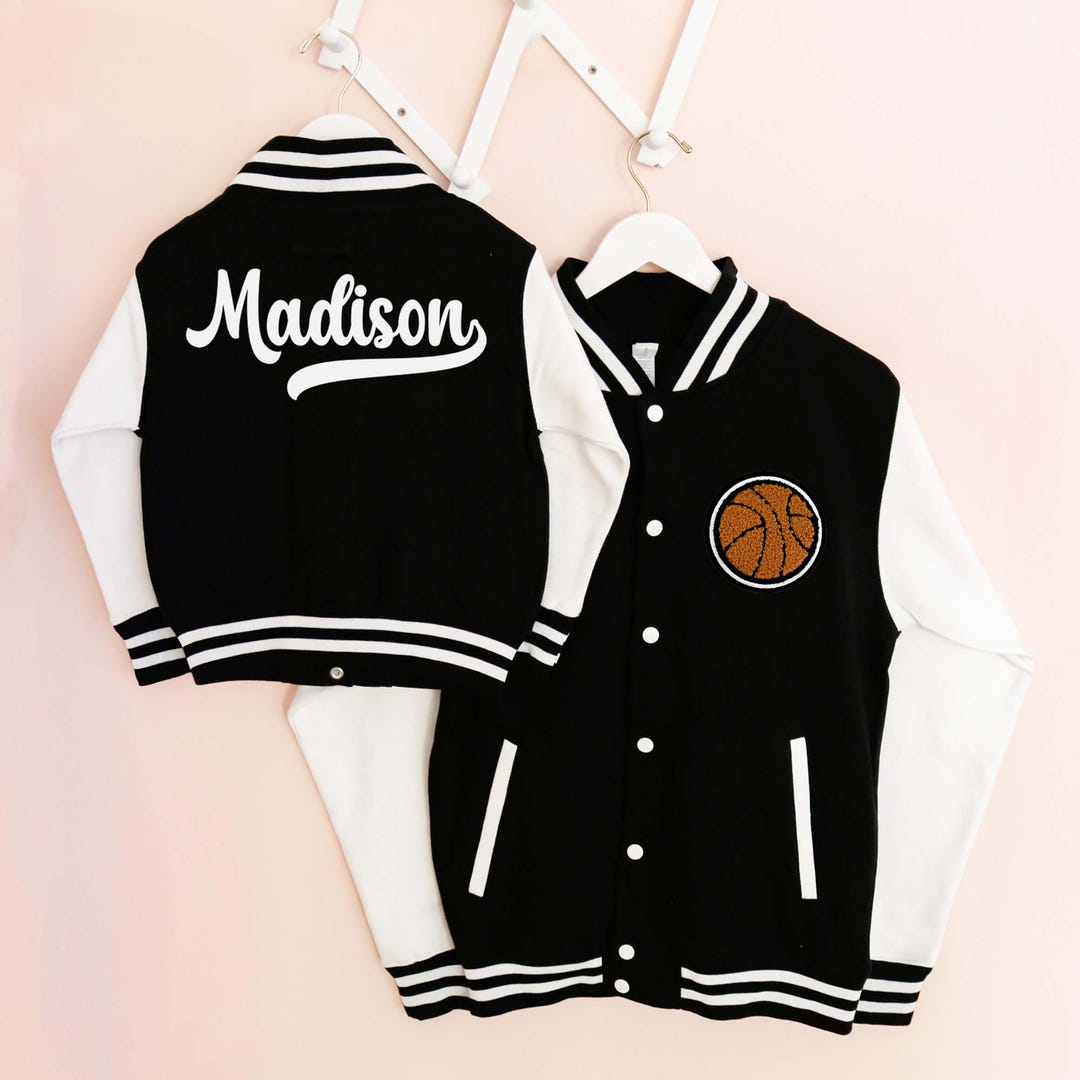 Kids Sports Varsity Jacket With SPORTS PATCH and Personalized Name in ...