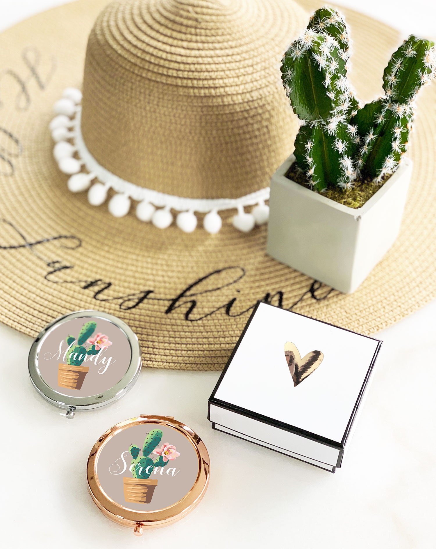 Cactus Gifts for Her Cactus Mirror Cactus Bridesmaid Gifts | Etsy