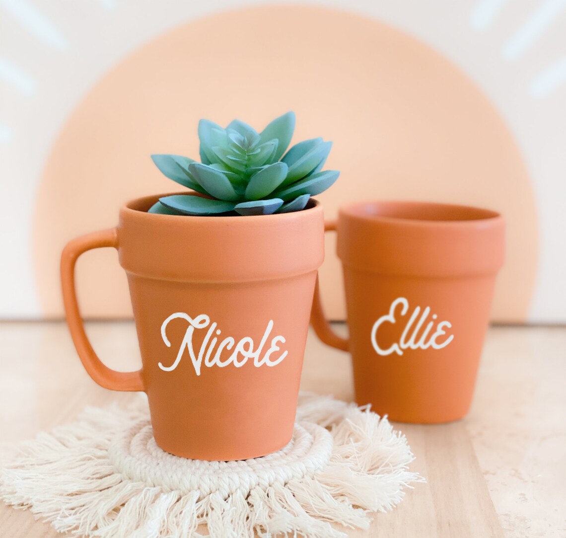 Personalized Planter Mug Plant Lover Gift Idea Gardening Gift - Etsy