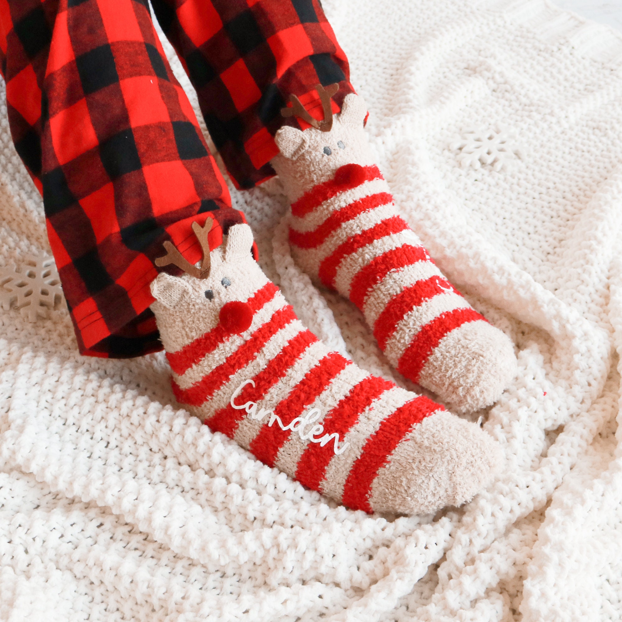 Fuzzy Christmas Socks