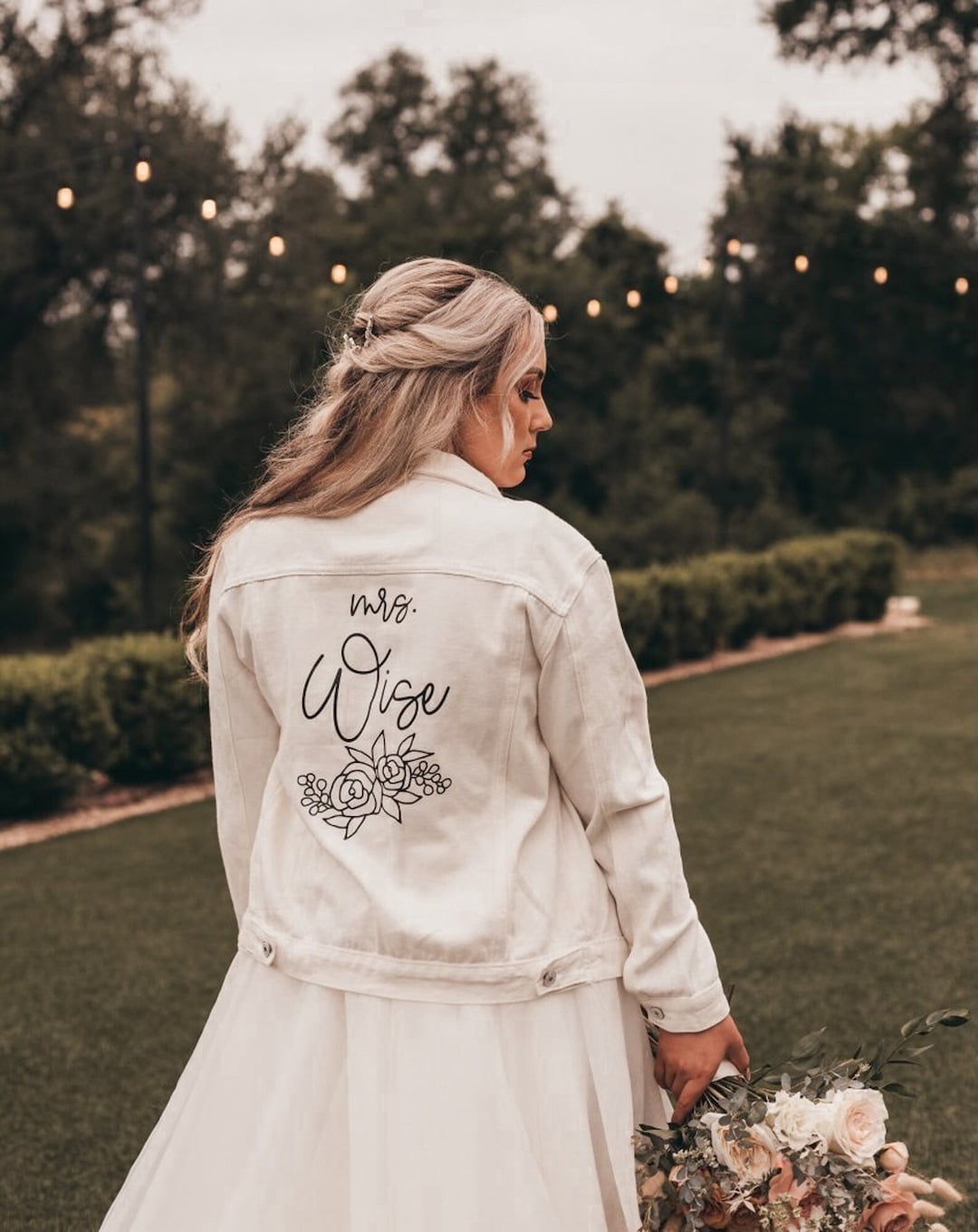 Custom Bride Jacket | Wedding Day Jacket | Bride Jean Jacket | Bridal ...