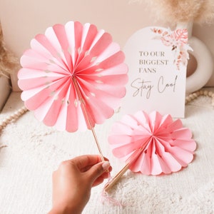 Pink Paper Fan - Rosette Paper Fans - Baby Shower Favor Idea - Summer ...