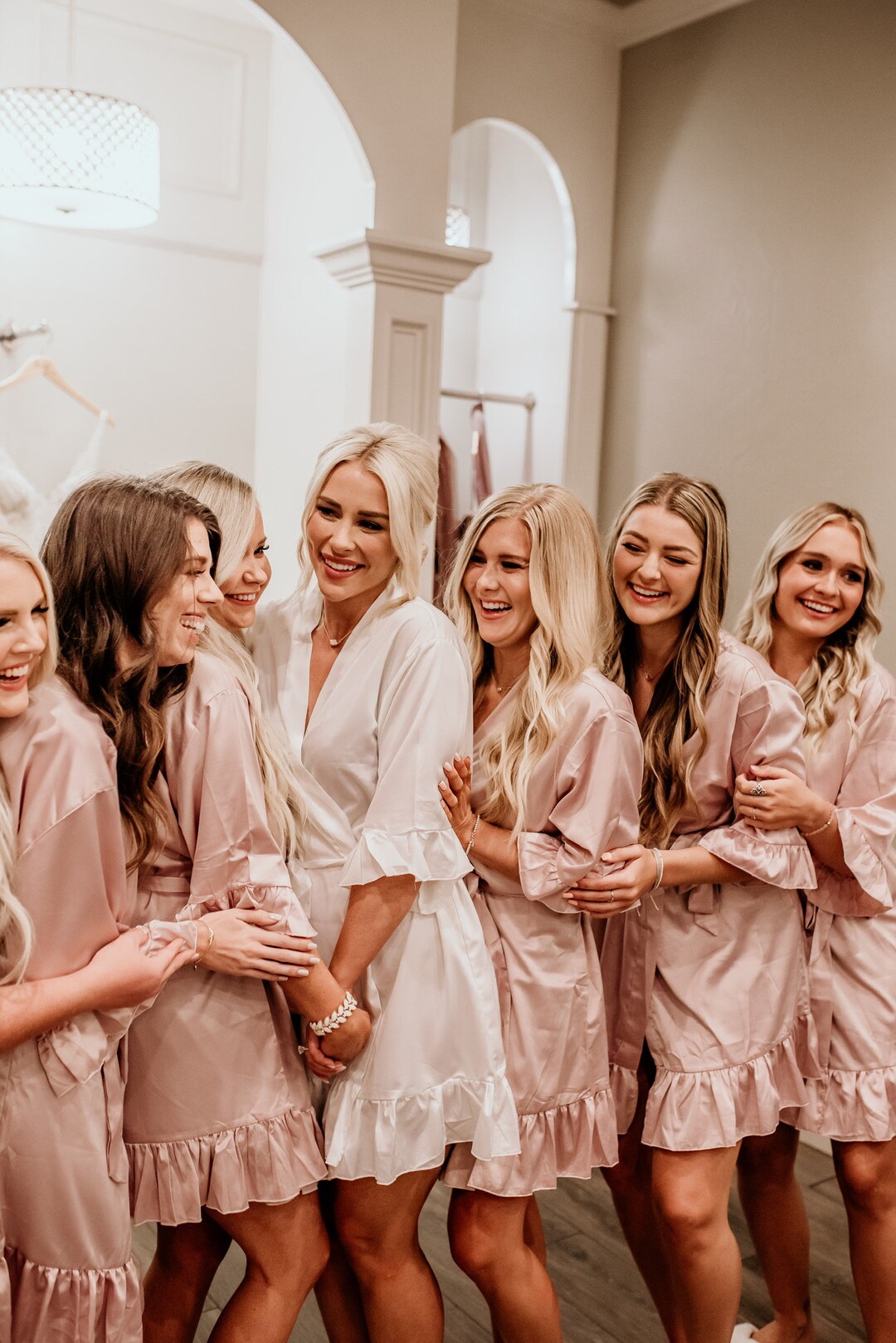 Custom Bridesmaid Robes - Satin Ruffled Robes - Personalized Wedding ...
