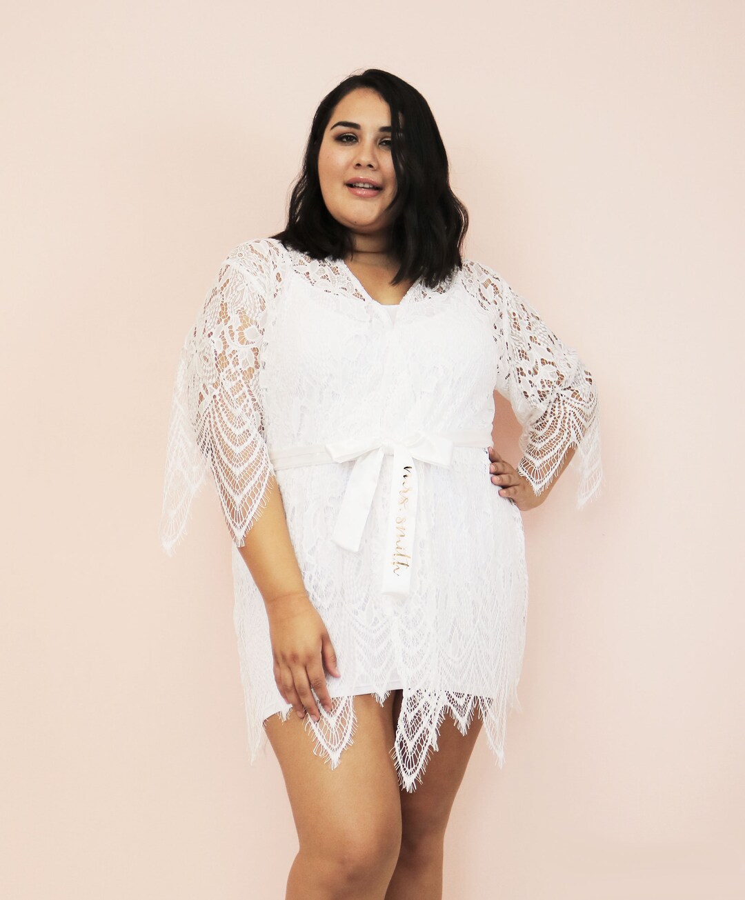 Plus Size Lace Robe Plus Size Bride Robe Lace Plus Size Bridal Robe ...