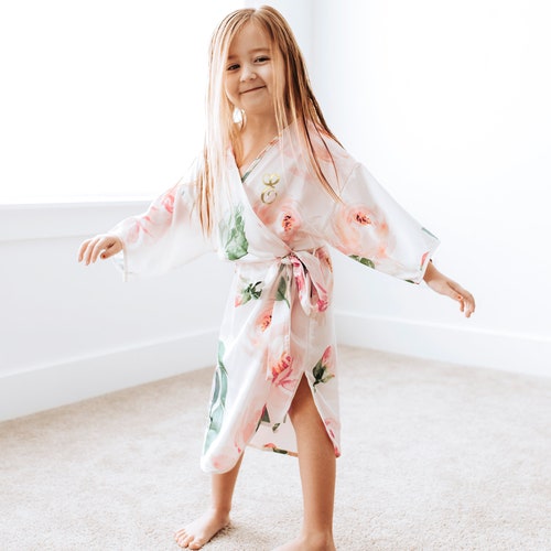 Floral Girls Robes Flower Girl Robes Monogram Robes for | Etsy