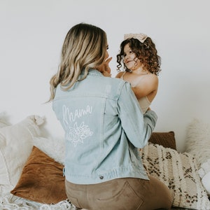 MAMA Jacket - Mom Jean Jacket - Mama Denim Jacket New Mom Gift Baby ...