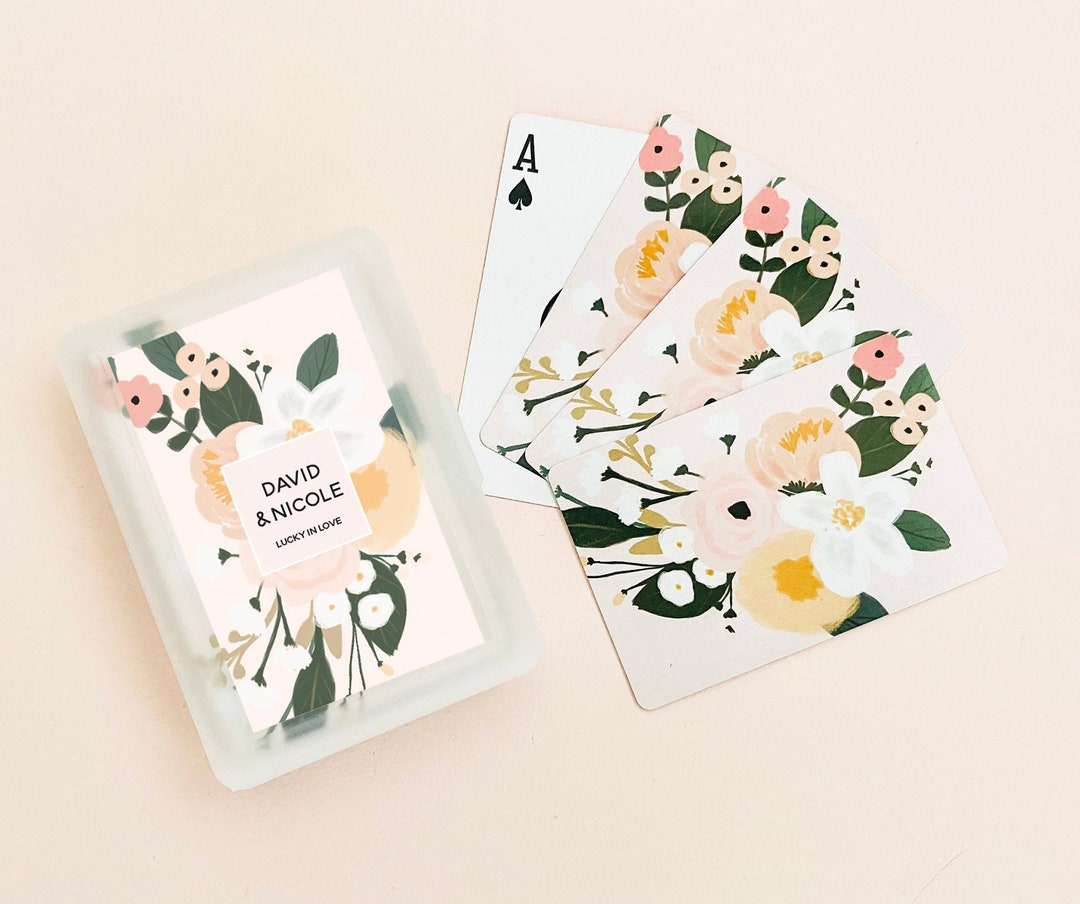 Playing Card Favors Floral Playing Cards Personalized Wedding Favor ...