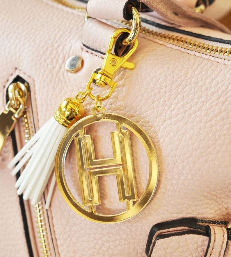 Keychain for Women Monogrammed Gold Keychain Personalized | Etsy