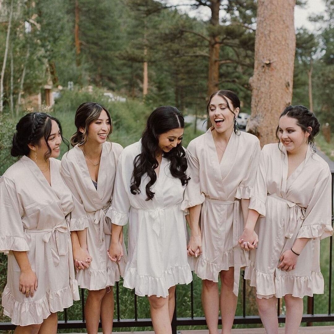 Matching Bridesmaid Robes - Custom Ruffle Robe - Bridesmaid Robes Satin ...