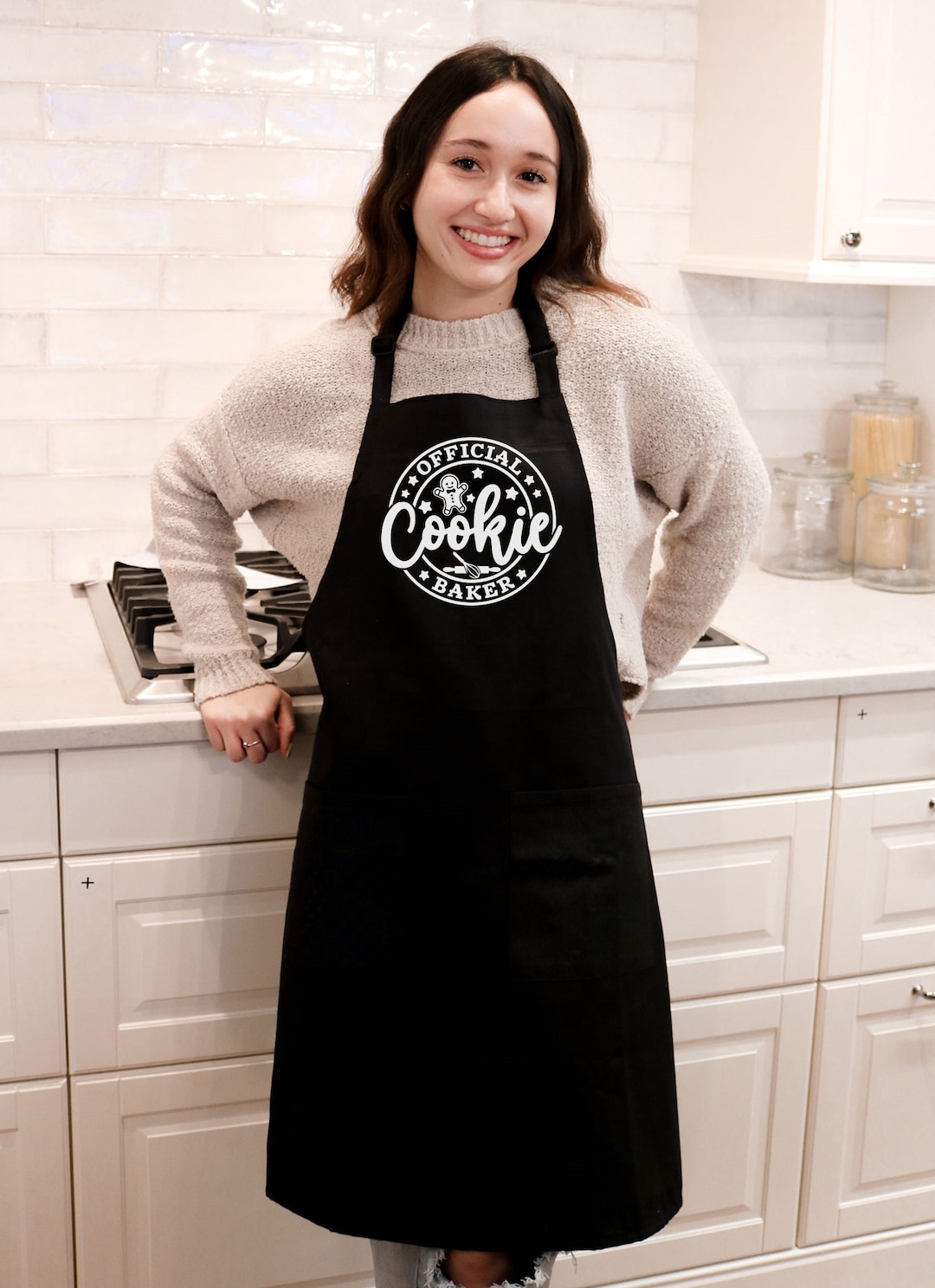Baking Apron | Official Cookie Baker Apron | Custom Black Apron ...