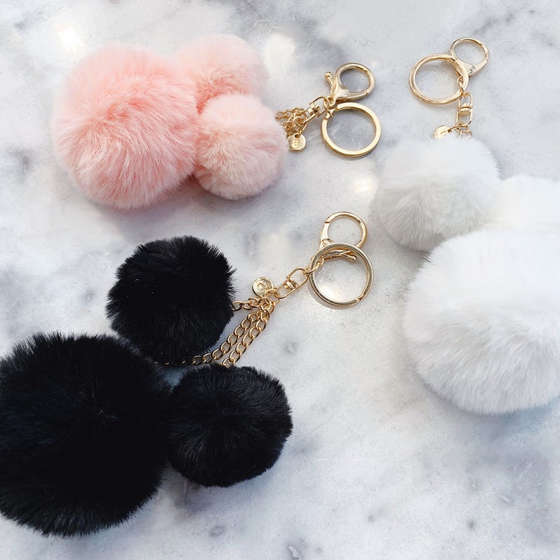 Pompom Keychain - Etsy