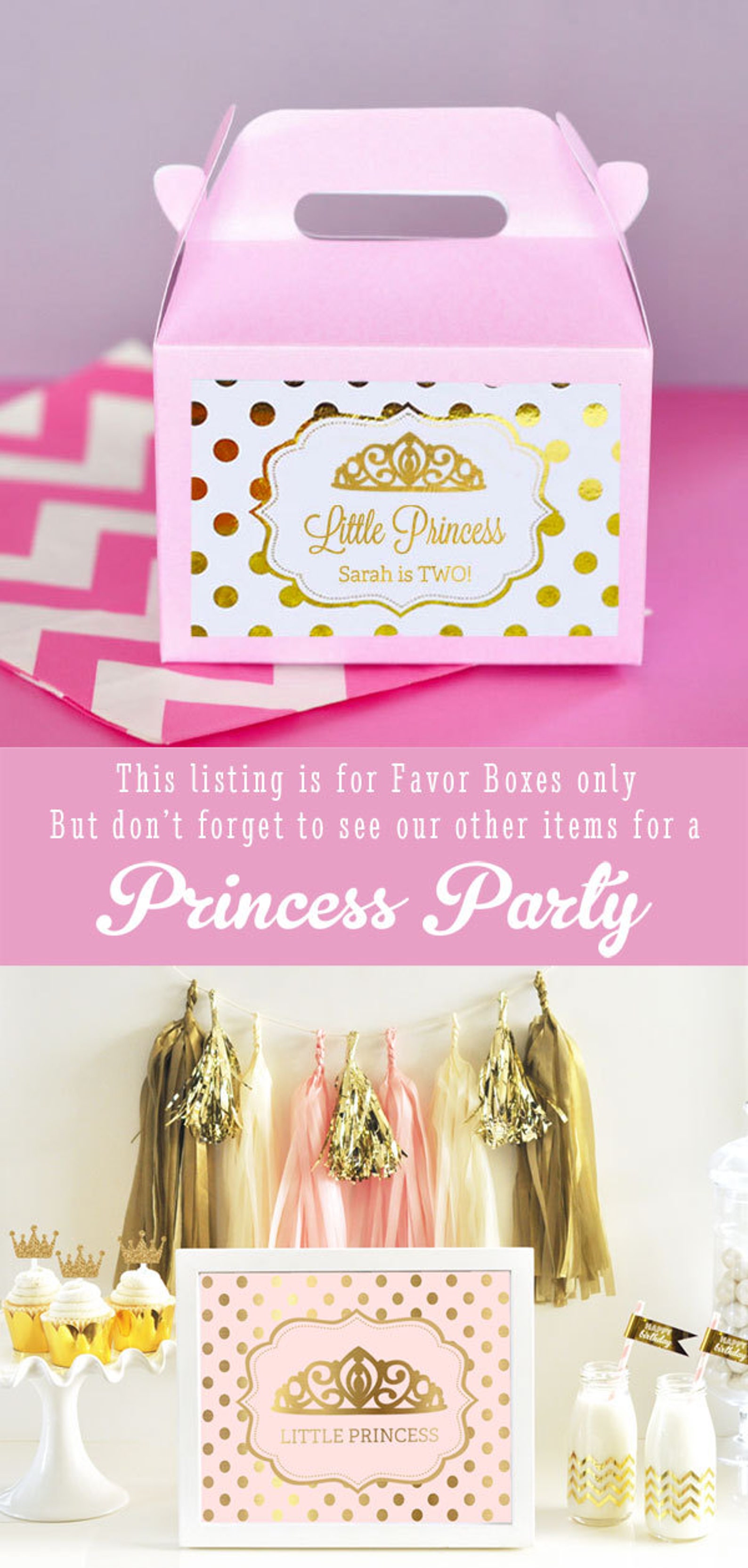 Princess Favor Box Princess Party Favors Princess Party - Etsy