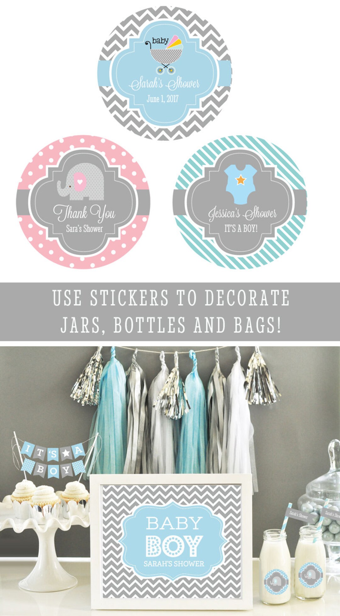 Personalized Baby Shower Labels for Milk Bottles - Etsy