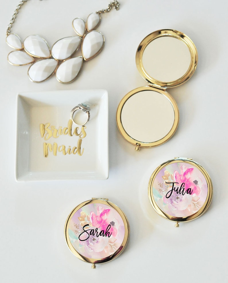 Bridesmaid Mirror Compacts Personalized Bridesmaid Gifts - Etsy
