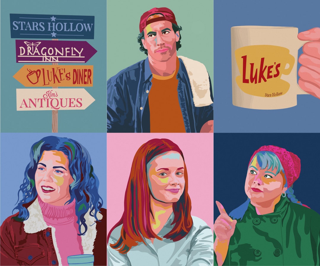 DIGITAL DOWNLOAD- Gilmore Girls- Complete Pop Art Print Set (of 6) - Etsy