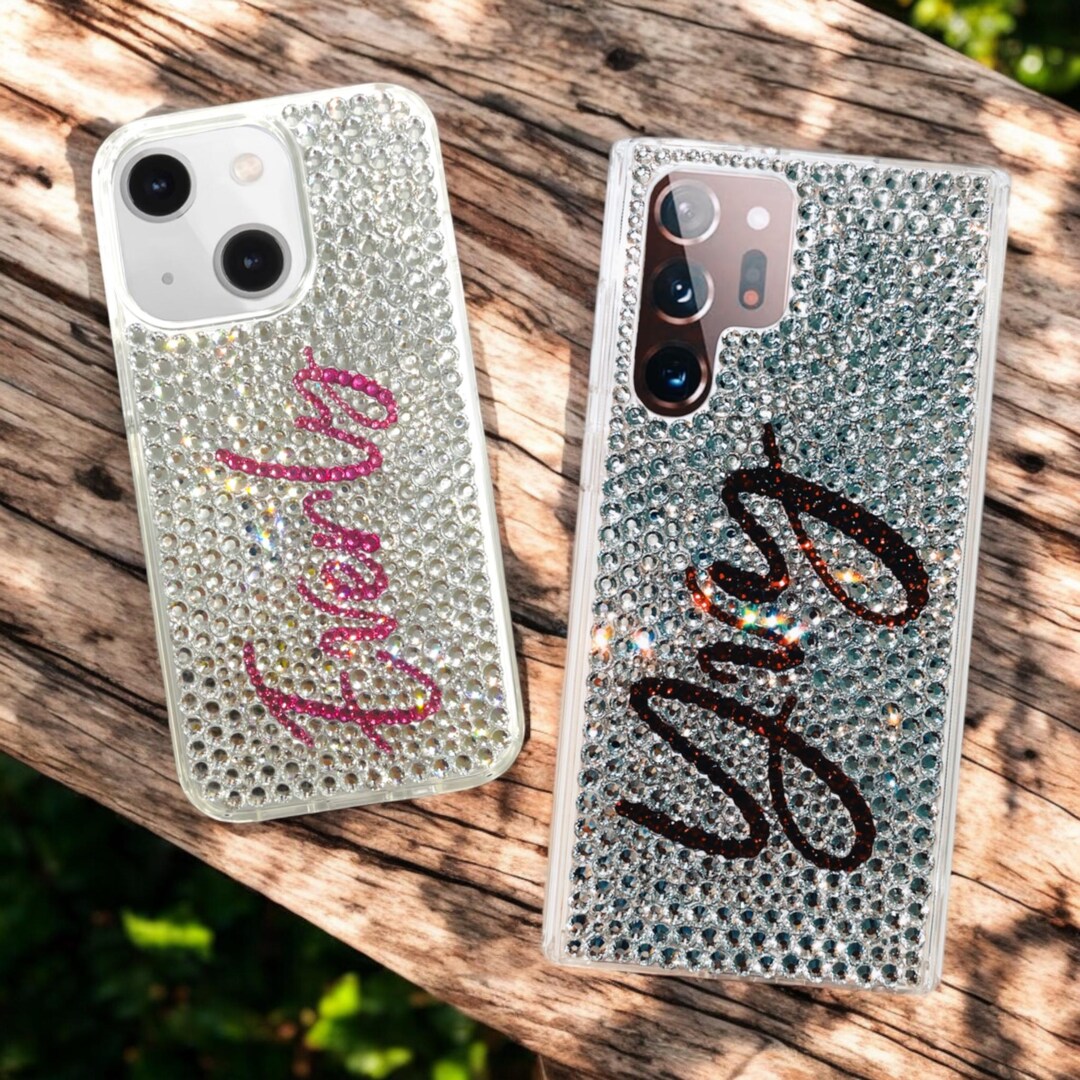 Custom Name (loving You Font) Rhinestone Phone Case — Unique Design for ...