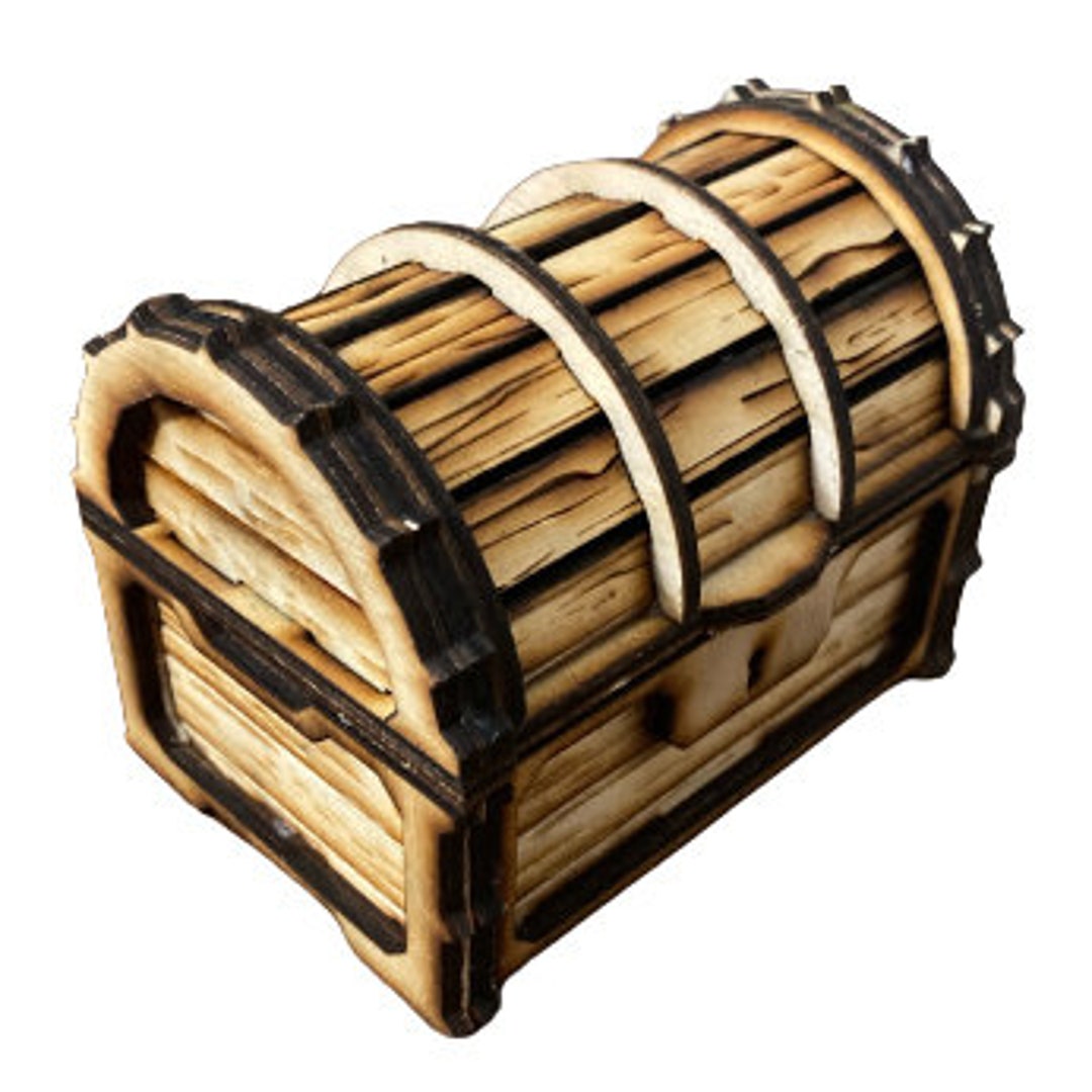 Unstained Small Mini Wooden Treasure Chest for D&D Dice, Gamer Chest ...