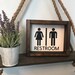 Solid Wood Framed Restroom Sign - Etsy