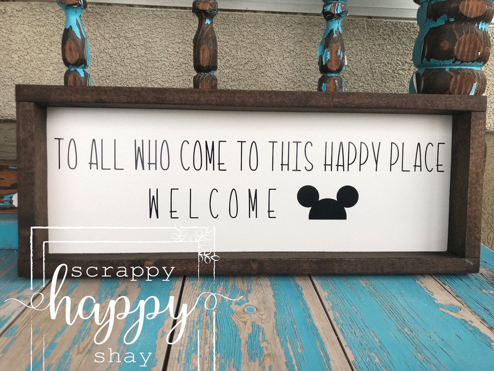 To All Who Come to This Happy Place Welcome Wood Sign-mickey | Etsy