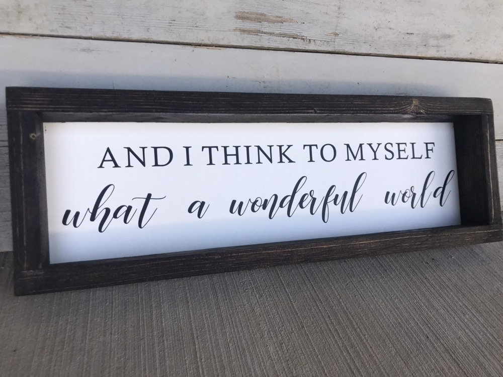 Solid Wood Framed What A Wonderful World Sign Farmhouse Style - Etsy