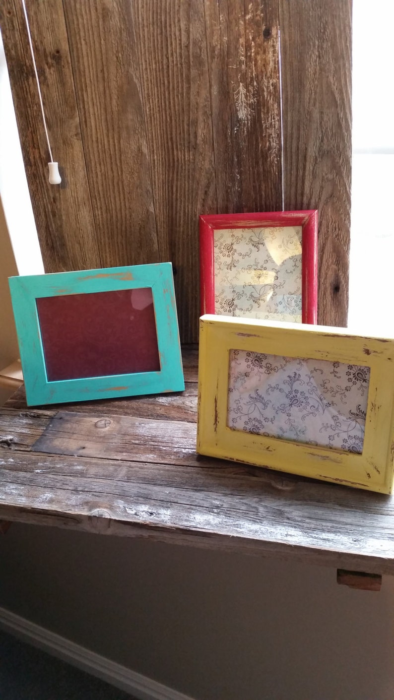 5x7 Distressed Picture Frames set of 3 - Etsy
