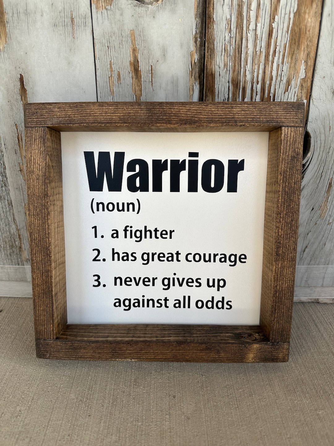 Warrior Definition Wood Sign - Etsy