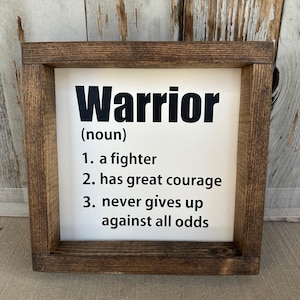 Cancer Warrior Definition Wood Sign - Etsy