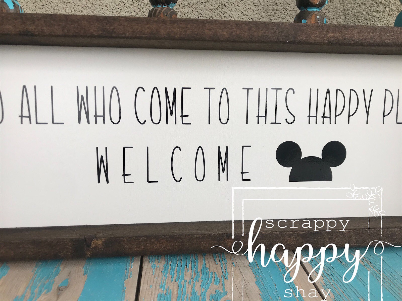 To All Who Come to This Happy Place Welcome Wood Sign-mickey | Etsy