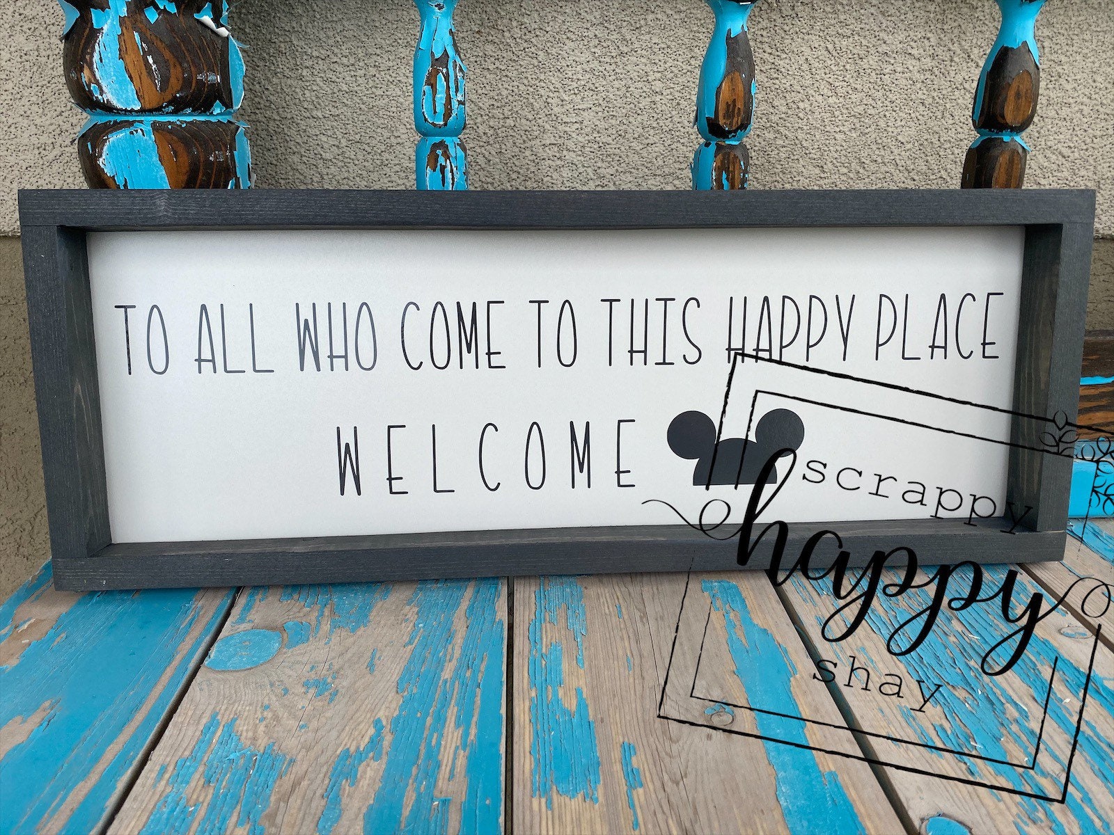 To All Who Come to This Happy Place Welcome Wood Sign-mickey | Etsy