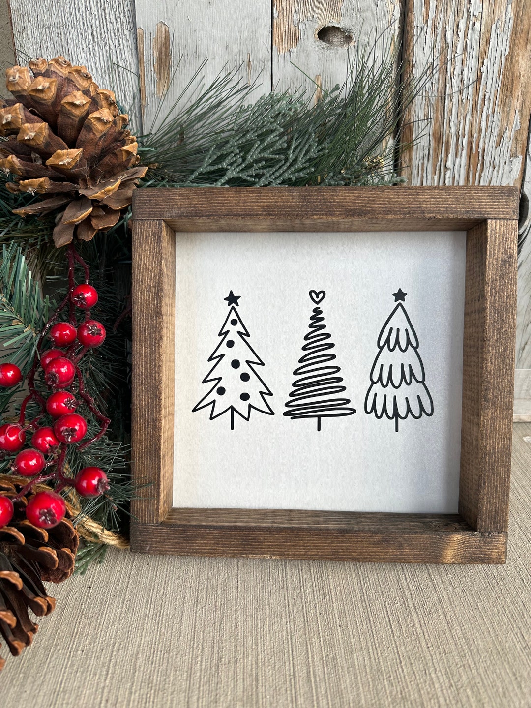 Christmas Tree Wood Sign - Etsy