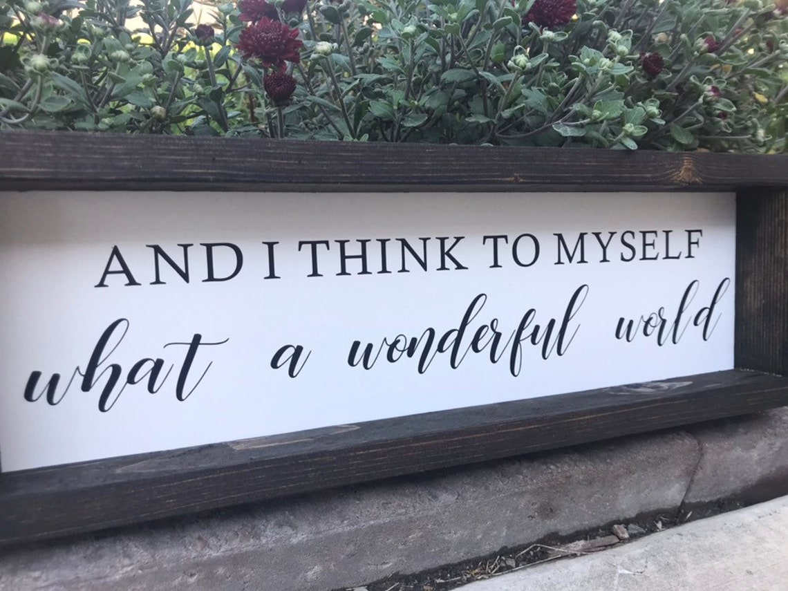 Solid Wood Framed What A Wonderful World Sign Farmhouse Style - Etsy