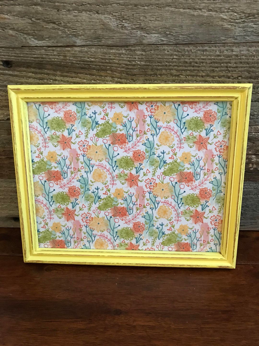 Yellow 8x10 Distressed Frame - Etsy