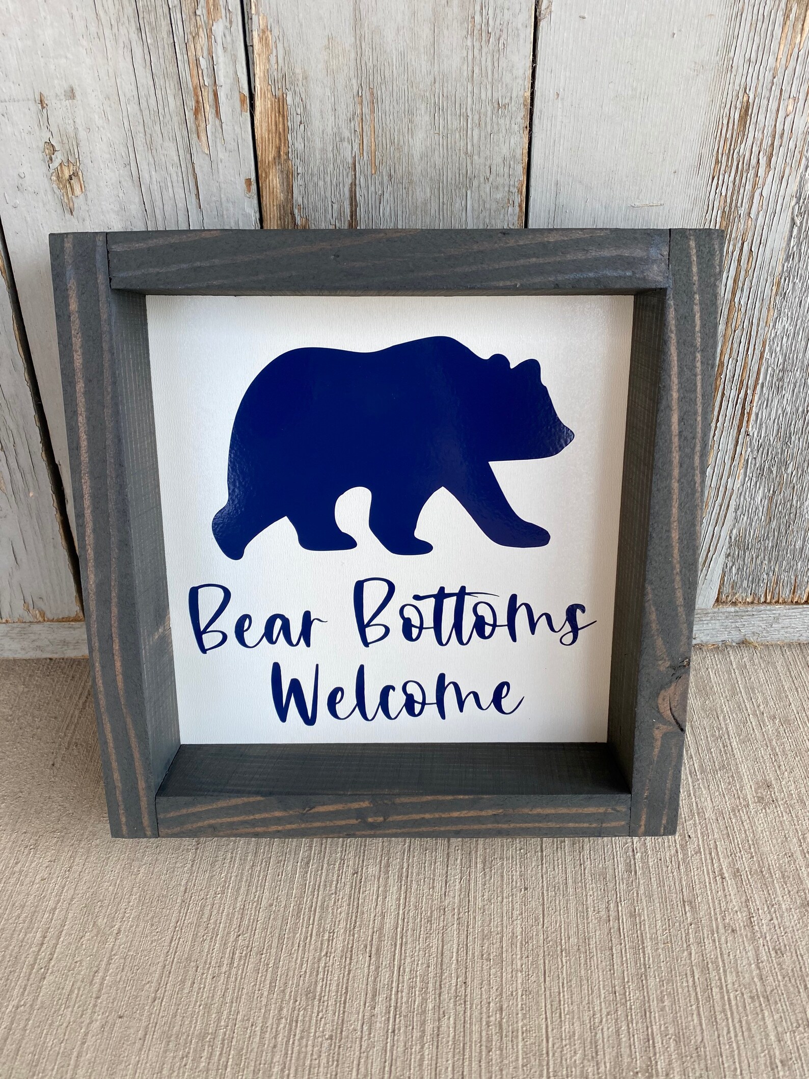 Bear Bottoms Welcome Cursive Wood Framed Sign - Etsy