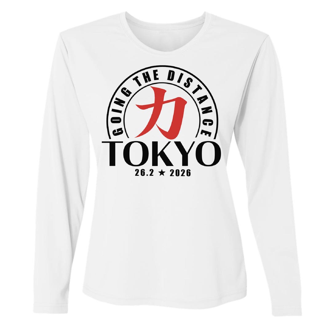 Tokyo Running Shirt, Marathon Training Long Sleeve With Kanji Strength ...