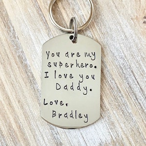 Super Hero Dad Keychain Gift for New Dad Love Daddy Keychain ...