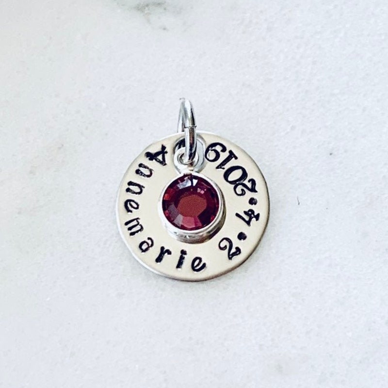 Round Tag Charm Bracelet - Etsy