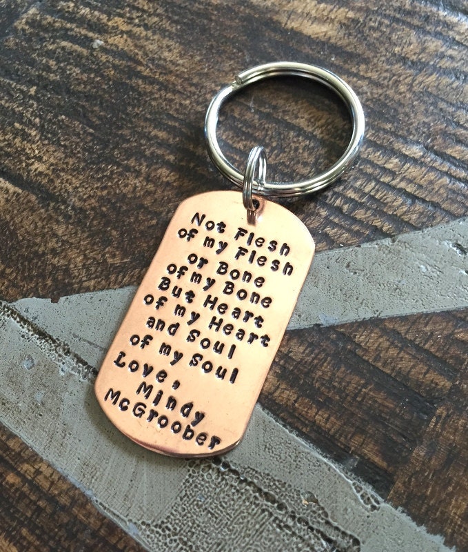 Quote Keychain Special Message Keychain Handstamped Keychain | Etsy