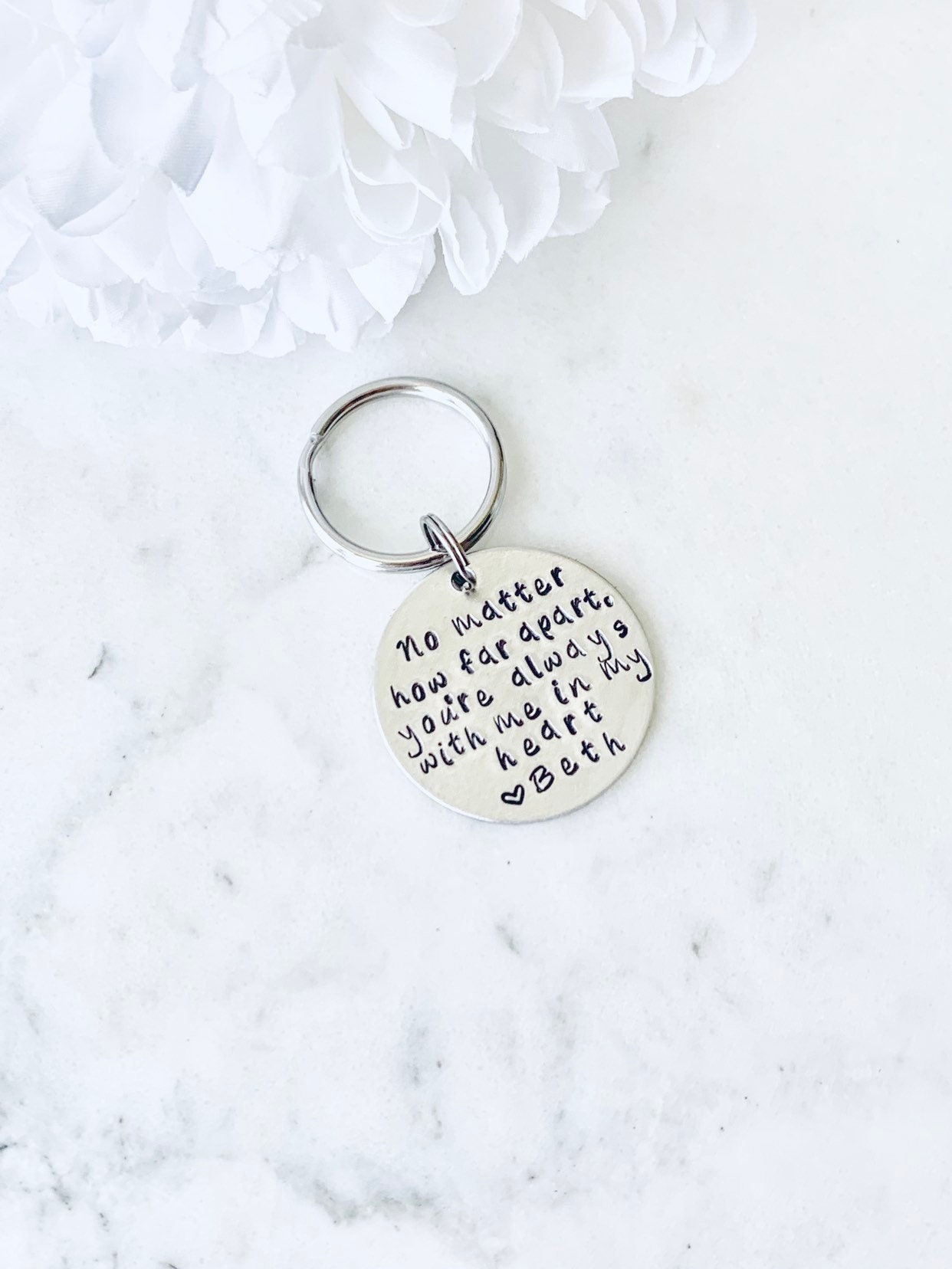 Quote Keychain Special Message Keychain Handstamped Keychain | Etsy