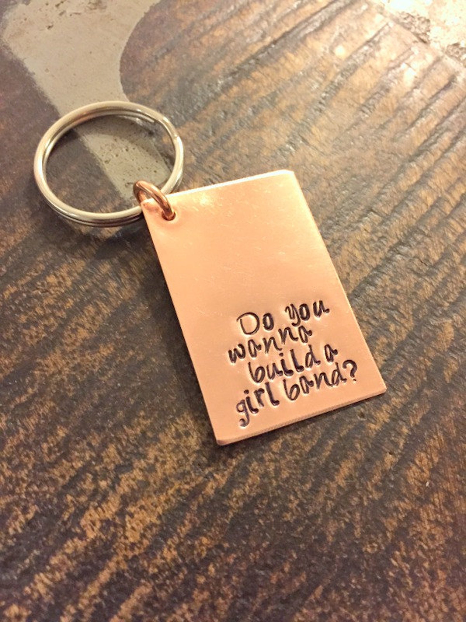 Quote Keychain Special Message Keychain Handstamped Keychain | Etsy