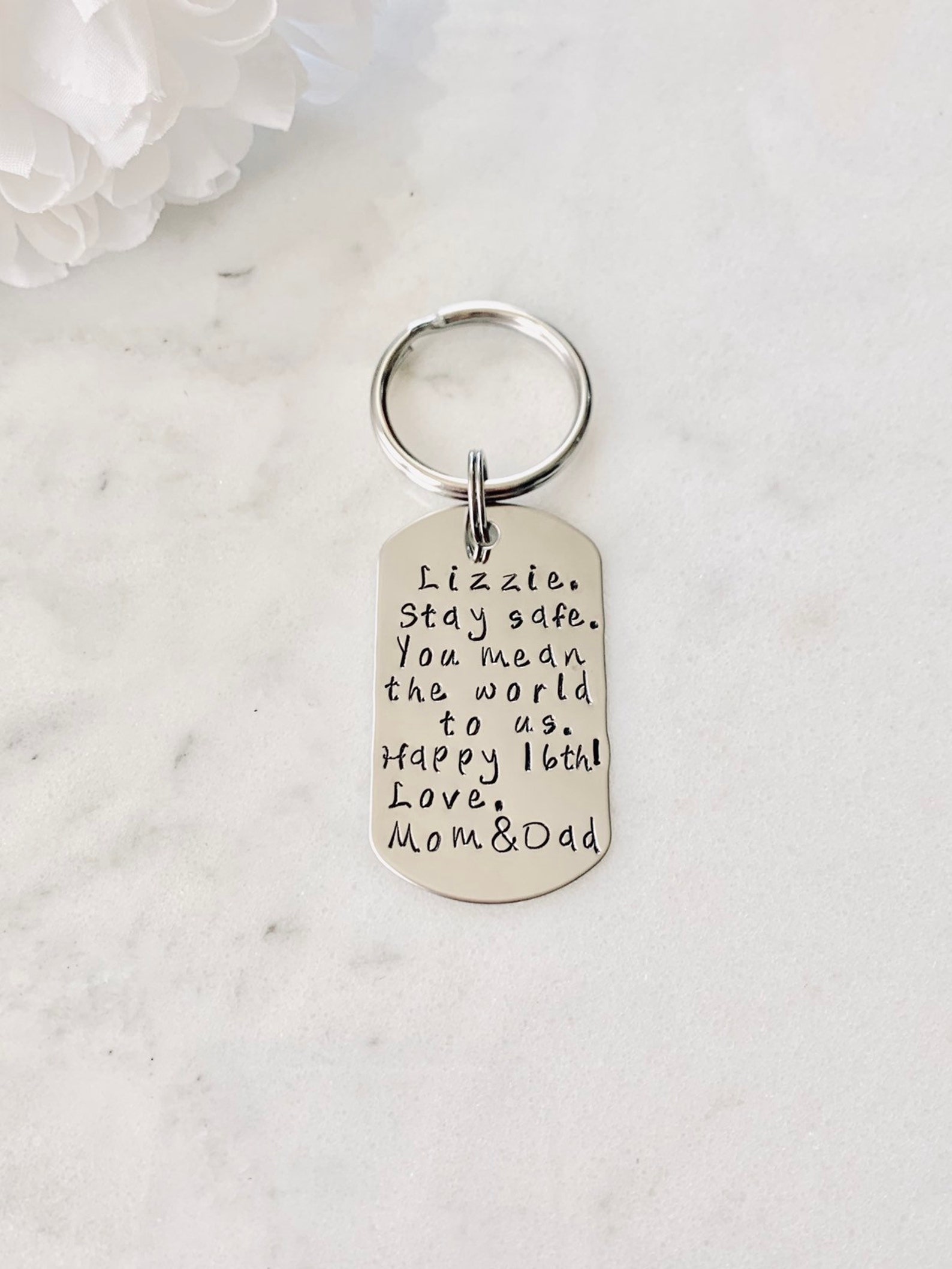 Quote Keychain Special Message Keychain Handstamped Keychain - Etsy