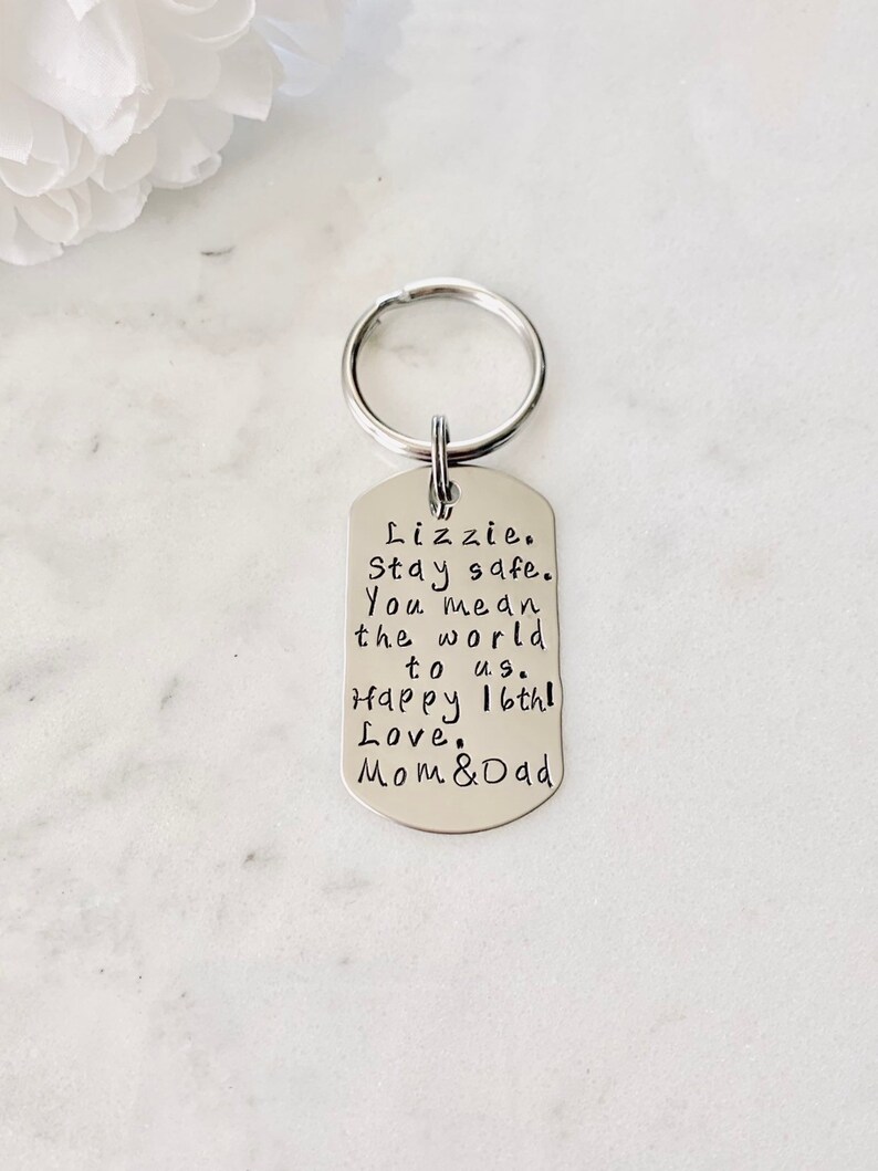 Quote Keychain Special Message Keychain Handstamped Keychain - Etsy