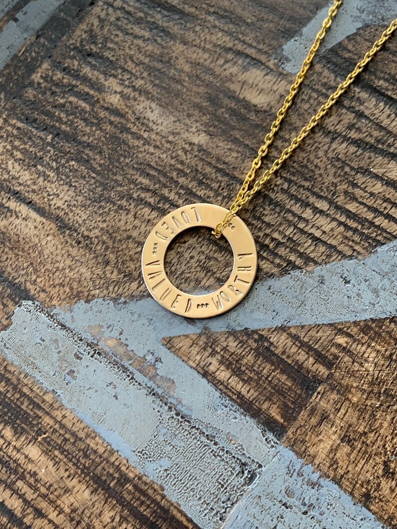 Gold Washer Necklace Personalized Washer Necklace Custom - Etsy
