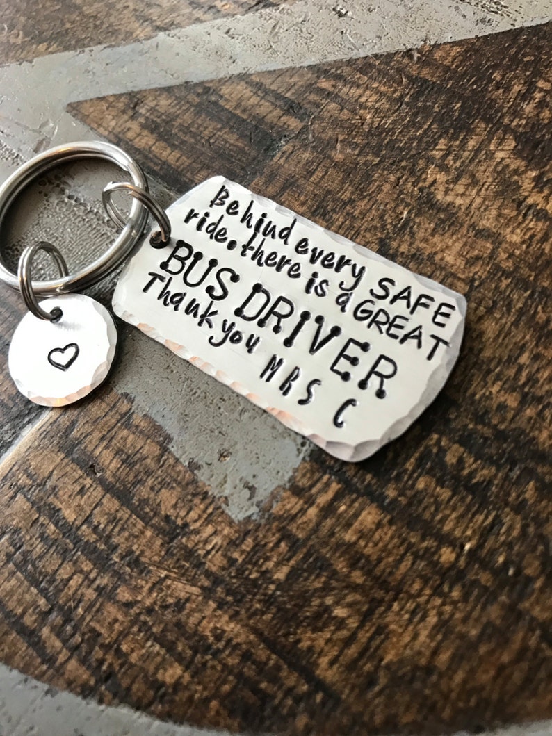 End of Year Bus Driver Keychain Bus Driver Gift Bus Keyring Bus Driver ...