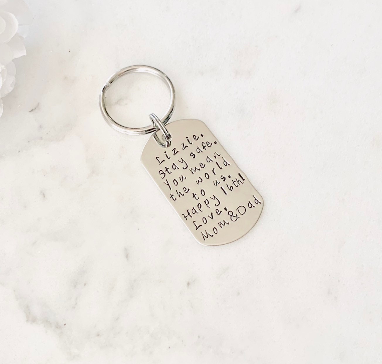 Quote Keychain Special Message Keychain Handstamped Keychain | Etsy
