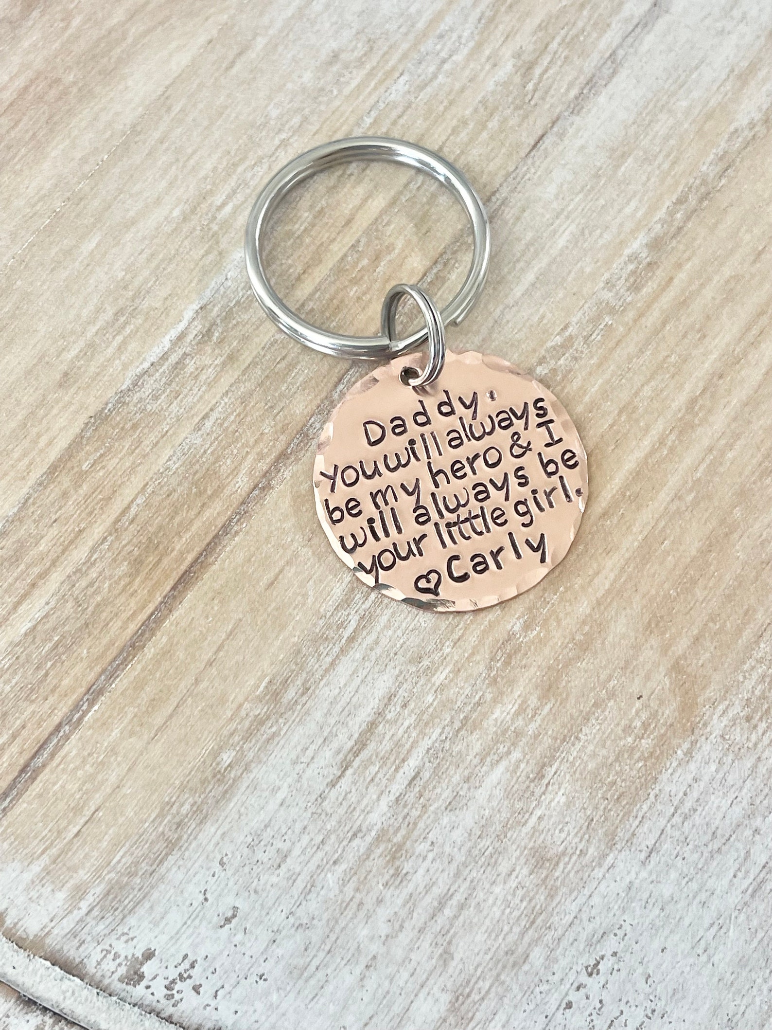 Dad Keychain Daddy Keychain Handstamped Keychain Personalized Keychain ...