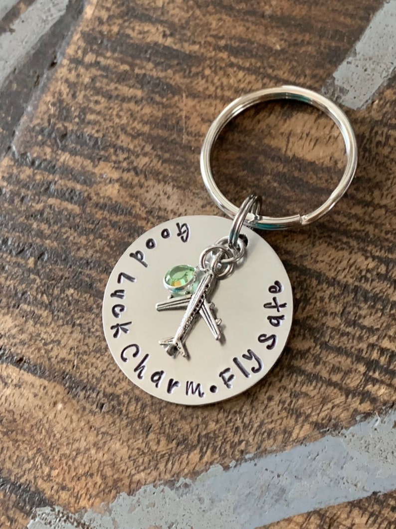 Good Luck Charm Fly Safe Keychain Plane Keychain Airplane - Etsy Canada