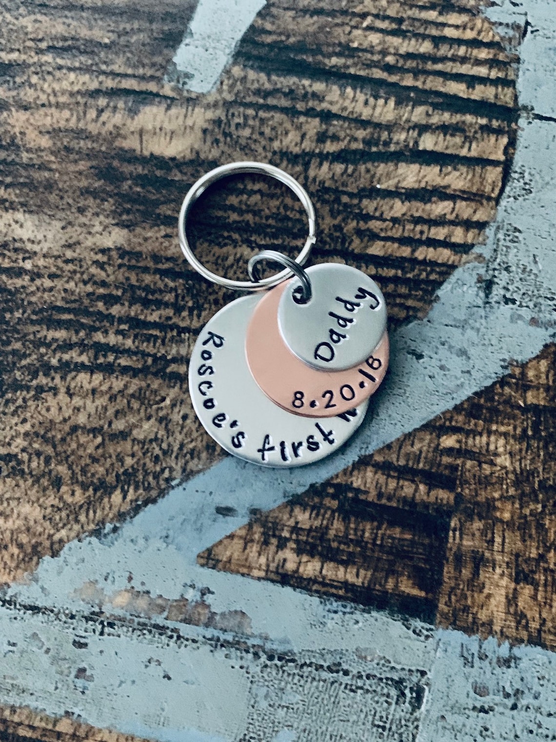 Dad Keychain Daddy Keychain Handstamped Keychain Personalized | Etsy